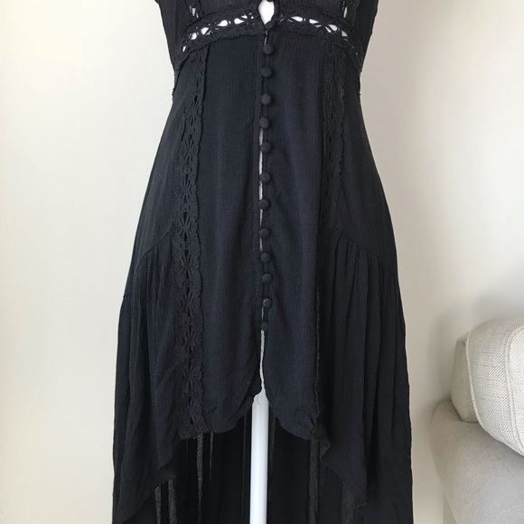LF | Dresses | Lf Black Button Down High Low Dress | Poshmark